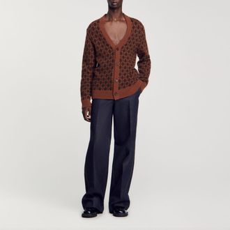 Sandro Cardigan mit Square-Cross-Jacquard