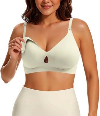 Generic Soutien Gorge Invisible Soutien Gorge sans Armature Brassiere Femme sans Armature De Classique D&eacute;collet&eacute; U Profond Dos Crois&eacute; Design &Eacute;l&eacute;gant Seamless 
