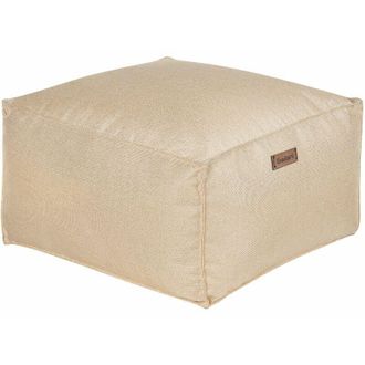 Beliani Pouf Hellbeige Leinenoptik 50 x 50 cm mit EPS-Perlen Abnehmbarem Bezug Quadratisch Modern Skandi Bodenkissen Sitzpouf Sitzm&ouml;bel Indoor