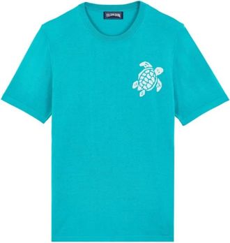 Vilebrequin Homme, Tops, Vert, Taille: L T-shirt en coton Tortue jacquard
