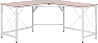 HOMCOM Computertisch Schreibtisch L-Form Arbeitstisch Bürotisch Eckschreibtisch Winkelschreibtisch mdf Natur 150 x 150 x 76 cm - Homcom