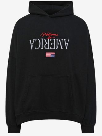 Willy Chavarria Mens Cotton Sweatshirt Black Sweatshirts Sweater