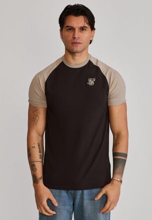 Siksilk Herren Braun, Stone Raglan T-Shirt XXL