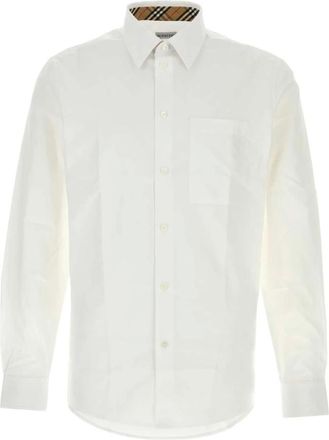 Burberry Homme, Chemises, Blanc, Taille: S Knight Stamp And Check Shirt