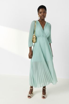Gerard Darel Robe longue pliss&eacute;e - RAYNA - Vert deau