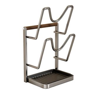 Generic Topfdeckelst&auml;nder,Kohlenstoffstahl Mit Abnehmbarer Tropfschale - Topfdeckel Organizer F&uuml;r Schrank | F&uuml;r Teller Geschirr L&ouml;ffel Gabel K&uuml;chenutensilien 