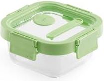 Lékué Behälter, zu 100% hermetisch verschließbar und aus Glas.320 ml.Quadrat, Grün