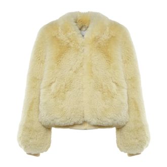 Frankie Shop Pl&uuml;sch-Kunstpelzjacke - - Jackets - Damen - Gelb - XS