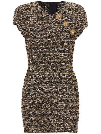 Balmain Tweed-Minikleid - Gold