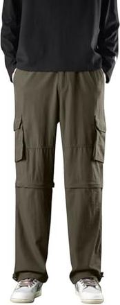 Generic Pantalon cargo de randonn&eacute;e pour homme avec fermeture &eacute;clair - L&eacute;ger et extensible - Coupe ample - 2 en 1 - Convertible en short pour voyage, safari, 