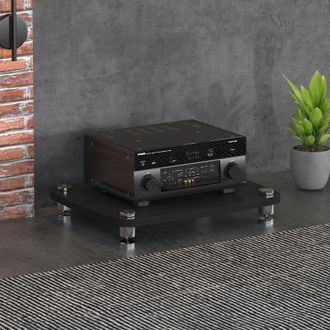 Generic HiFi Regal 4-stufiges Stereo-St&auml;nder, HiFi-Lautsprechergeh&auml;use Mit Vibrationsd&auml;mpfung, Modernes Stereo-Rack Aus Holz for Gaming, Besprechungsr&auml;ume, Wo