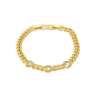 Luxenter Armband aus Legierungsmetall und brillantem Zirkonia, gefertigt in 18-karat-Gelbgold - Balhaj