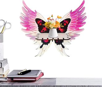 Generico Eckregal mit Fl&uuml;geln: aus rustikalem Holz, schwimmend im b&ouml;hmischen Stil, einzigartiger Wand-Organizer, Aufbewahrungsl&ouml;sung f&uuml;r