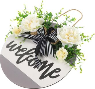 Lurrose Rustikales Holz willkommensschild zum Aufhängen Leichtes Dekoratives Türschild für Haustür Garten und Veranda Vielseitige Gartendeko im Landhausstil T