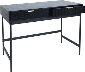 Hhg Konsolentisch HHG 232, Telefontisch Ablagetisch, Industrial Schublade Melamin 85x100x40cm Holzoptik schwarz