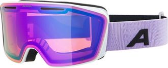 Alpina NENDAZ Q-LITE - verspiegelte, kontrastverst&auml;rkende OTG Skibrille mit 100% UV-Schutz f&uuml;r Erwachsene - white-lilac matt - one size