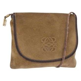 Loewe Pre-owned Wildleder Schultertasche - - Pre-owned - Damen - Beige - ONE SIZE