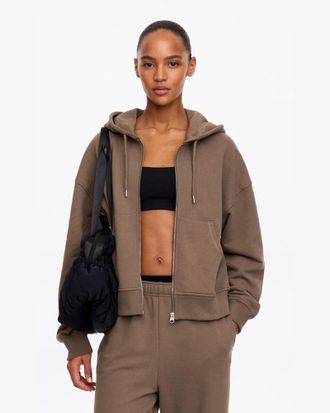 Arket French-Terry-Kapuzenjacke Mit Rei&szlig;verschluss -Braun