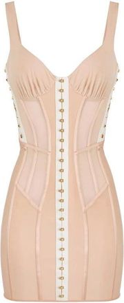 Elisabetta Franchi Femme, Robes, Rose, Taille: 40 FR Robe bustier en tissu bi-&eacute;lastique et tulle