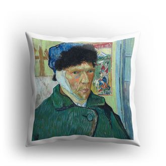 Picanova Vincent Van Gogh Self-Portrait with Bandaged Ear - Kissen mit F&uuml;llung Basic 40x40cm - Dekokissen mit F&uuml;llung - Zierkissen f&uuml;r Schlaf Und Wohnzimmer Mi