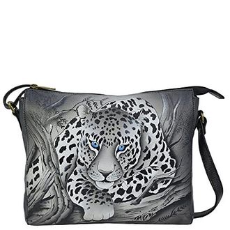 Anuschka Slim Medium Crossbody, African Leopard