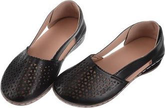 BESPORTBLE Sandales Casual Respirantes à Talon Compensé pour Femmes Bout Fermé Design Aéré et Minimaliste Couleur Unie Noire Confortables pour Marche Extérieure