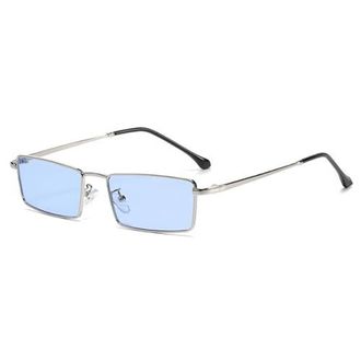 Generic Lunettes De Soleil Carr&eacute;es &Agrave; Petite Monture En M&eacute;tal For Hommes Et Femmes, Conduite Plein Air(Blue)