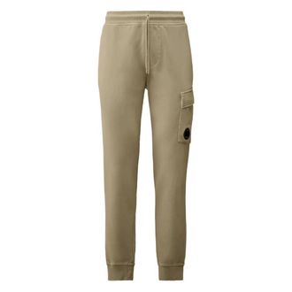 C.P. Company Cargo-Sweatpants mit geb&uuml;rstetem Diagonal-Fleece und Linsen-Detail - - Trousers - Herren - Gr&uuml;n - M