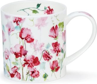 Dunoon Orkney Tasse, feines Knochenporzellan, 0,35 Liter, Sweet Pea Floral Design