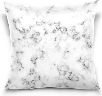 Linomo Kissenbezug 50x50 cm, Schwarz Weiß Marmor Dekorative Kissenbezug Kissenhülle für Couch Sofa Bett Hause