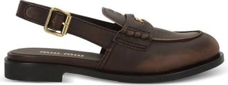 Miu Miu Logo-detail Slingback Loafers