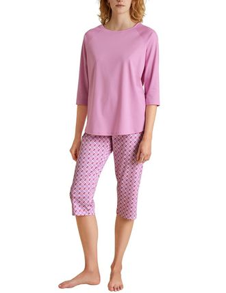 CALIDA Daylight Dreams 3/4-Pyjama Damen, aus 100% Baumwolle