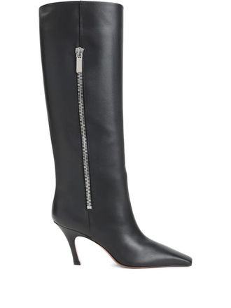Amina Muaddi Mona Stiefel 80mm - Schwarz