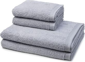 M&ouml;ve 4 teiliges Frottier-Set - Superwuschel (2 X Handtuch 2 X Duschtuch im Set) - 520 g/m2 - Baumwolle - Walkfrottee - saugstark - weich und flauschig - Si