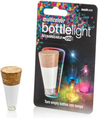 Suck UK Suck UK Official Rechargeable USB LED Bottle Light / Aufladbares Flaschen-Licht - wiederverwendbare / Dekoration f&uuml;r Heim und Garten - Mehrfarbig