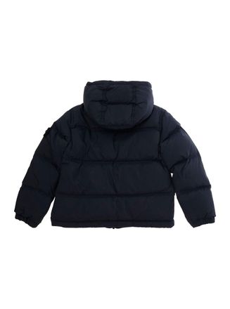 Stone Island Boys Short Hooded Parka Blue Tech Fabric Padded Jackets
