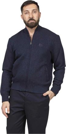 Etro Homme, Vestes, Bleu, Taille: S Bomber Jacket with Logo