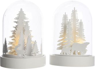 Kaemingk LED Landschaft unter Einer Glasglocke mit Eisbär oder Hirsch Stückpreis