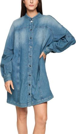 Marc Cain Jeanskleid City Vibing Premium Damenmode Minikleid mit kleinem Stehkragen