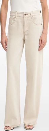 Miss Sixty five-pocket logo-patch jeans - Nude