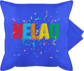 Shirtracer Kissenbezug - Karneval & - Kissen - Helau Alaaf Schriftzug Kost&uuml;m K&ouml;lle Fasching I Narren - 50 x 50 cm - Blau - karnevalskissen fasching- kissenbez&uuml;ge