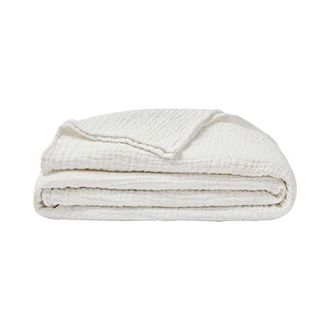 Essix Couvre lit uni en Gaze de Coton, Jazzy, 260x240cm, Blanc