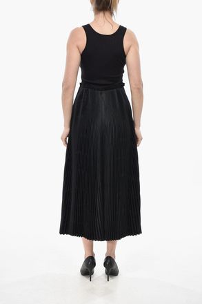 Balenciaga Midi Dress with Jacquard Pleated Skirt Balenciaga