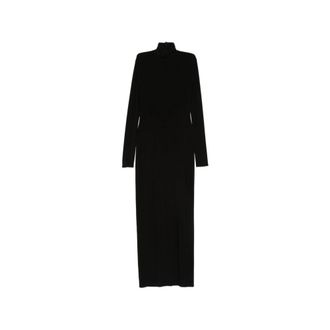 Norma Kamali Lang&auml;rmeliges Maxikleid mit Rollkragen - - Dresses - Damen - Schwarzk - M
