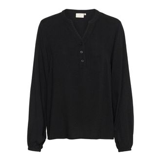Kaffe Chemisier Noir Profond avec Col en V - Femme - Blouses et Chemises - Noir - Taille: 36 FR
