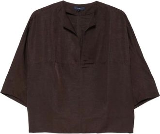 SOEUR Soeur, Femme, Blouses et Chemises, Brun, Taille: 36 FR Ilona Blouse &agrave; Manches Courtes et Col en V