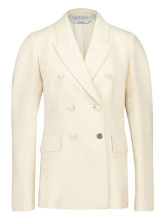 Gabriela Hearst Doppelreihiges Sakko aus Seide - Weiß