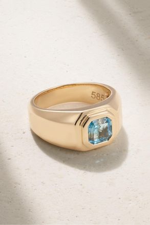 42 Suns Ring Aus 14 Karat Gold Mit Topas