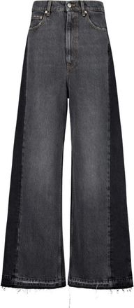 Stella McCartney Femme, Jeans, Noir, Taille: W28 Jean large en denim noir bicolore