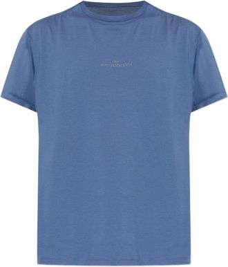 Maison Margiela Homme, Tops, Bleu, Taille: XS Distorted Logo T-Shirt